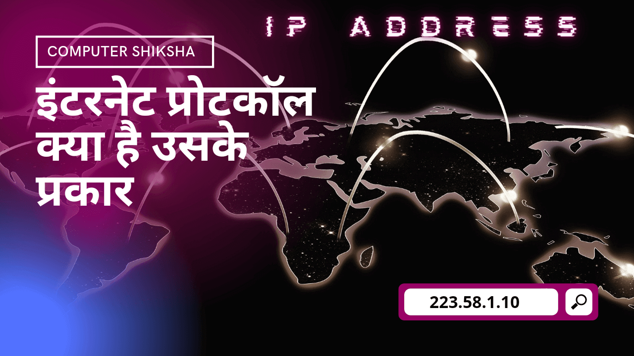 इंटरनेट प्रोटोकॉल(आईपी एड्रेस) क्या है| IP Address In Hindi - COMPUTER SHIKSHA